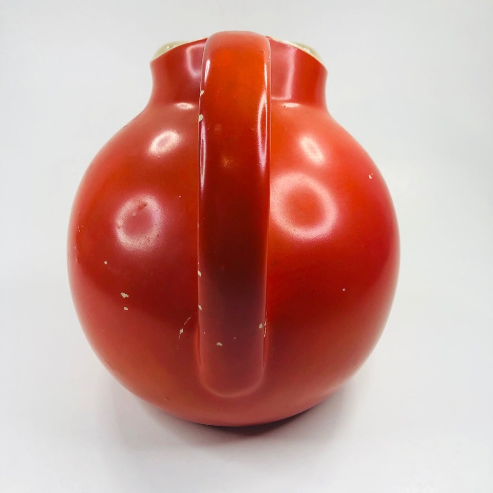 Hall Ball Pitcher, USA pottery Orange Jug Tilt Ball Pitcher Made in ...
