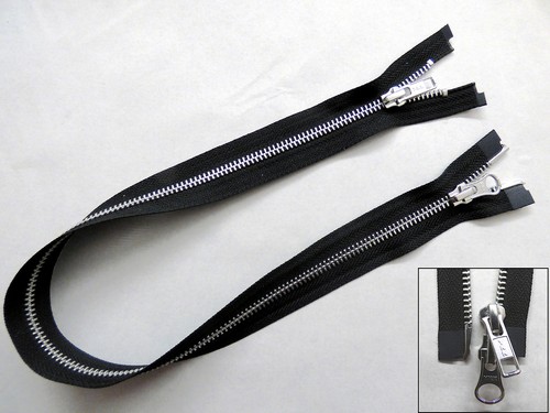 Zip, Zipper,Two Way, Open End, Separating, Metal, Black YKK 22"/56cm ...