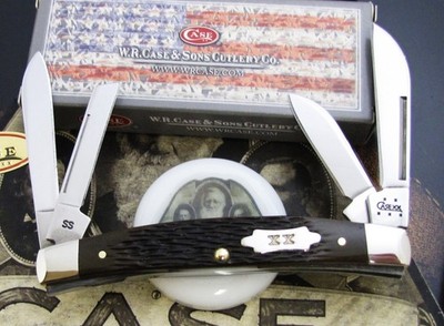 Case XX 6488 Congress Knife 2005 SFO Boysenberry Bone & Bowtie Shield ...