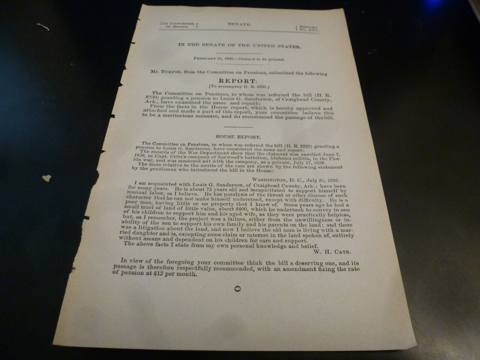 Government Report 1893 Louis Sanderson Craighead Co Arkansas Florida ...
