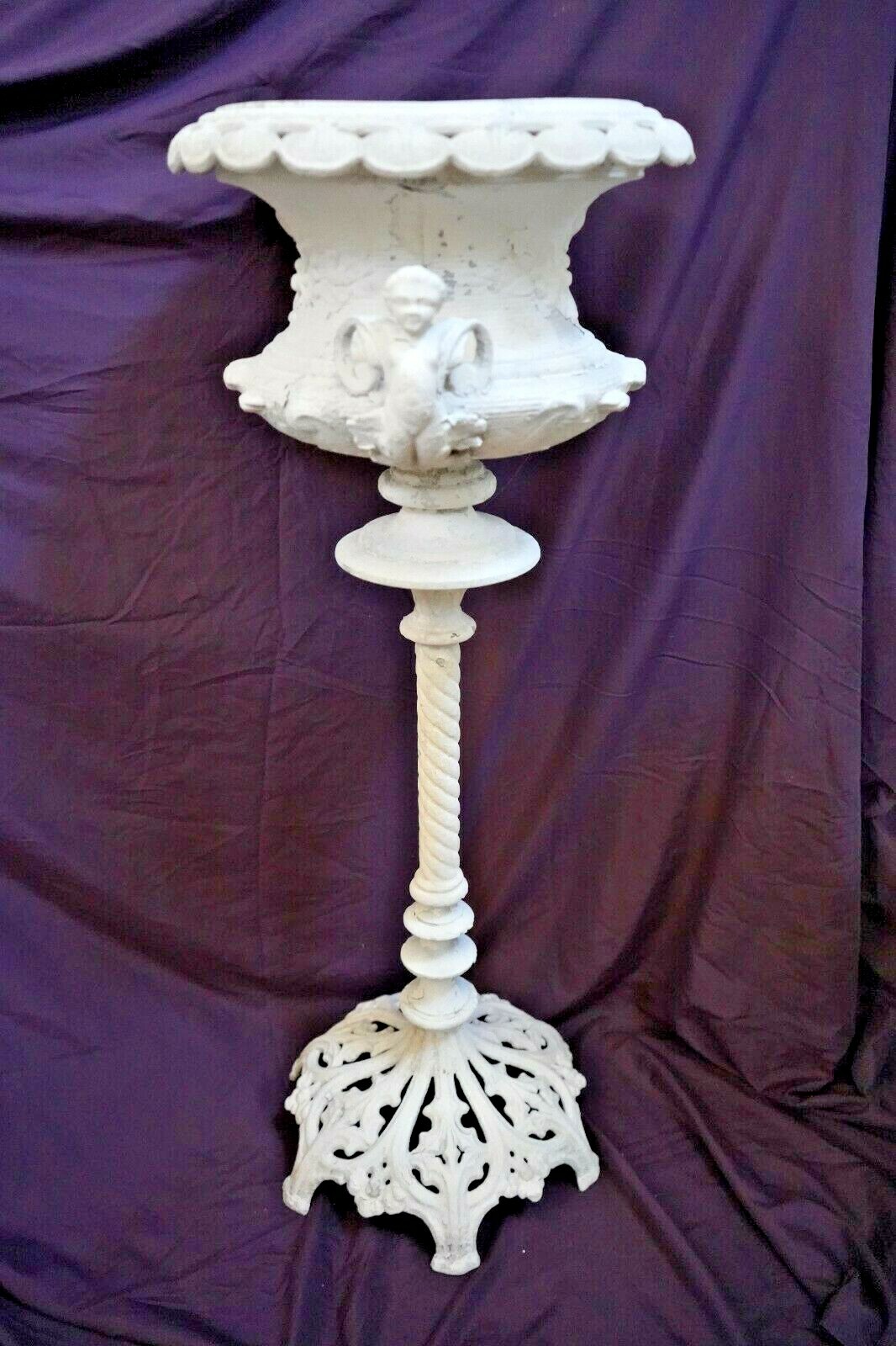 Vintage Angel Plant Stand Tall solid cast Aluminum Italian style tall ...