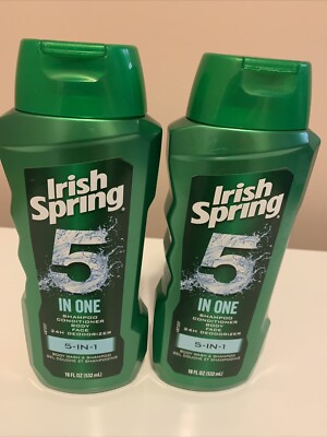 Irish Spring 18 Oz 5in1 Shampoo Conditioner Body Face Wash & 24hour ...
