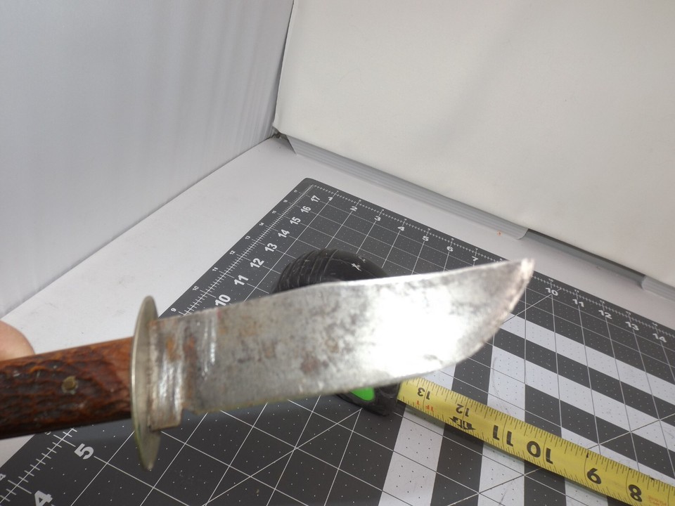 Old Vintage Unbranded Jig Bone Handle Fixed Blade Knife ( no sheath ...