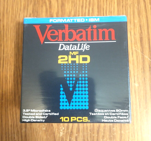 Verbatim DataLife 3.5" Floppy Disks 1.44MB HD MF2HD IBM PC 10-Pack NEW ...