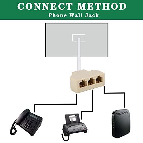 Phone Splitter Way Telephone Adapter RJ11 6P4C Female to Females for 3 ...