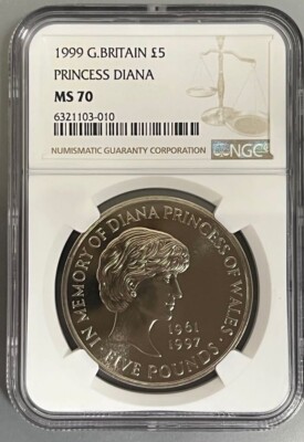 1999 Great Britain Princess Diana ￡5 [ MS70] | eBay