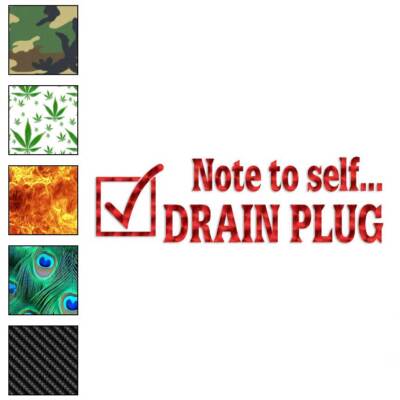 Note Self Drain Plug Fishing, Vinyl Decal Sticker, 40 Patterns & 3 ...