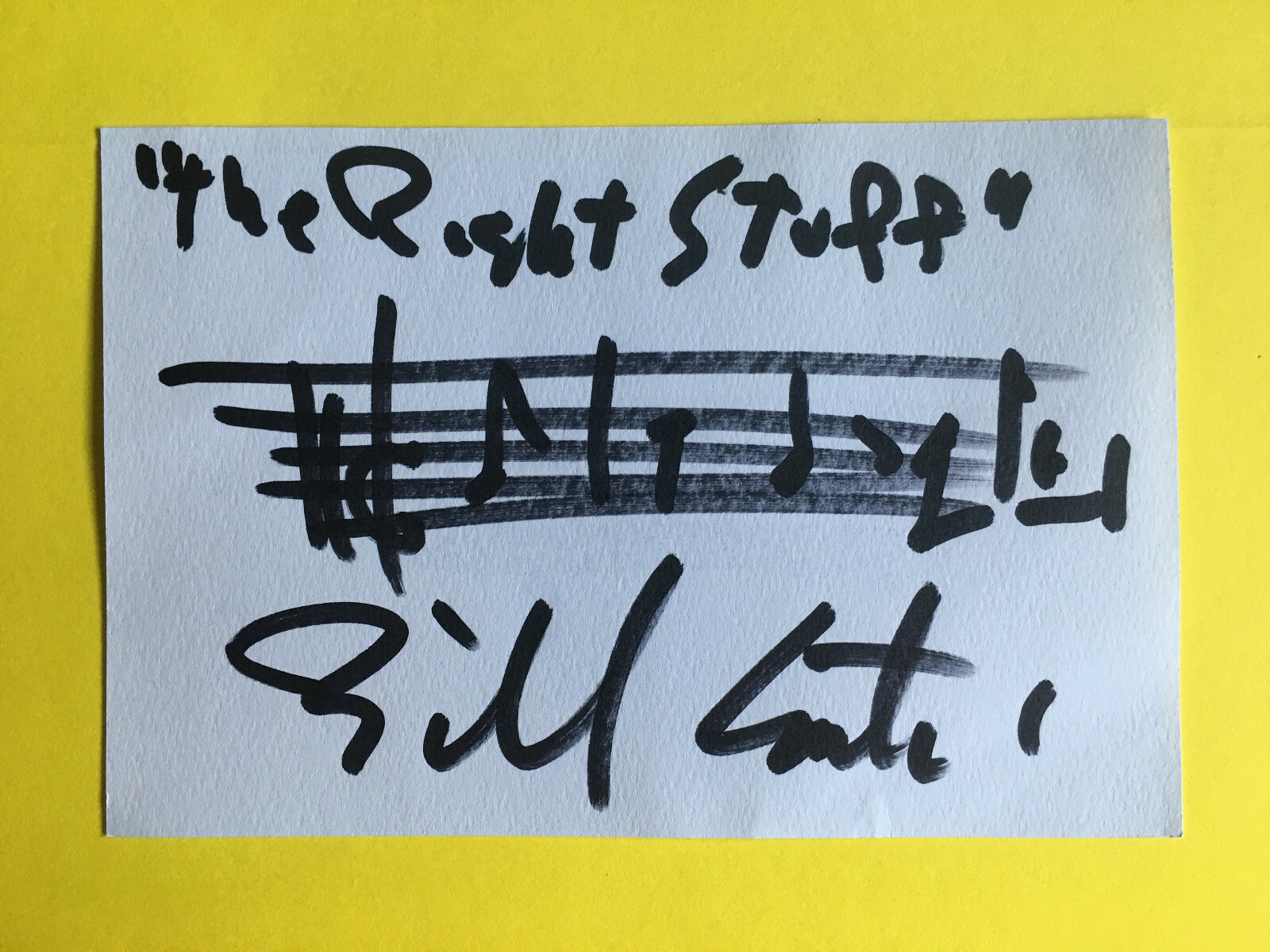 BILL CONTI SIGNED AUTOGRAPHED MUSICAL QUOTE " The Right Stuff " From ...