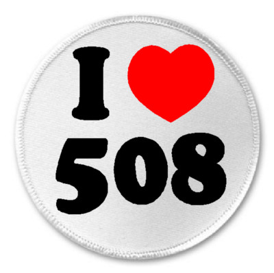 I Love 508-3" Sew/Iron On Patch Area Code Born Raised Pride Worcester ...
