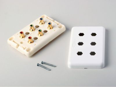 6 RCA Dual Component Video YPbPr RGB Wall Plate Single Gang White | eBay