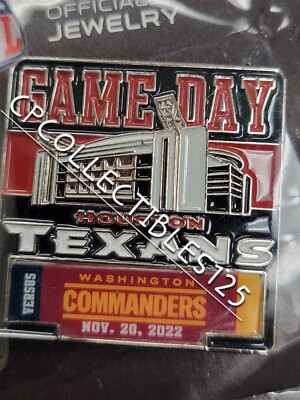 Houston Texans VS Washington Commanders Game day Pin 11/20/2022 NEW | eBay