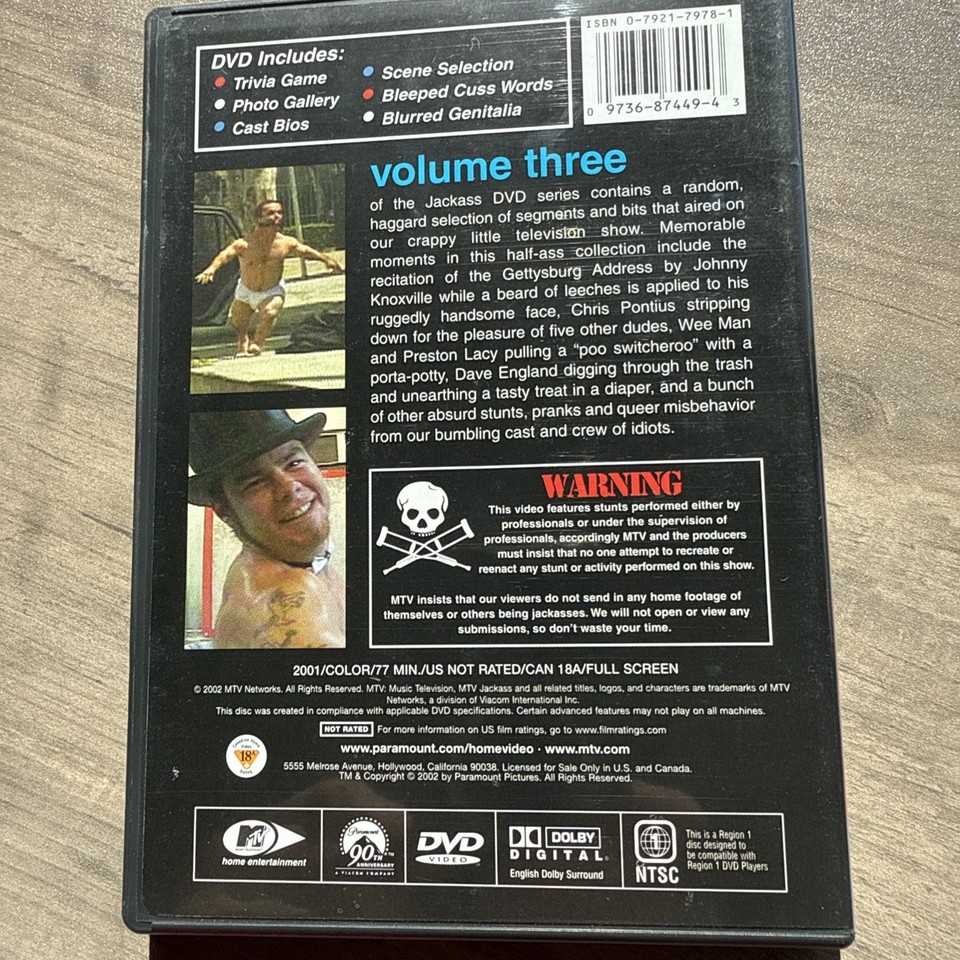 MTV Jackass 3 (DVD, 2002) 97368744943| eBay