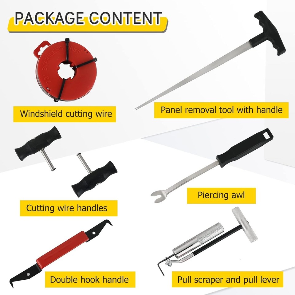 Set of 7 Professional Auto Windshield Wind Glass Removal Tool Kits ...