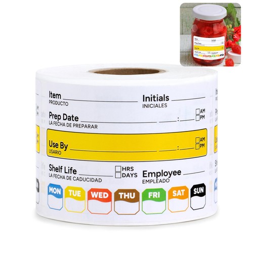 300 Pcs Restaurant Quality Shelf Life Food Rotation Labels, 2” x 3 ...