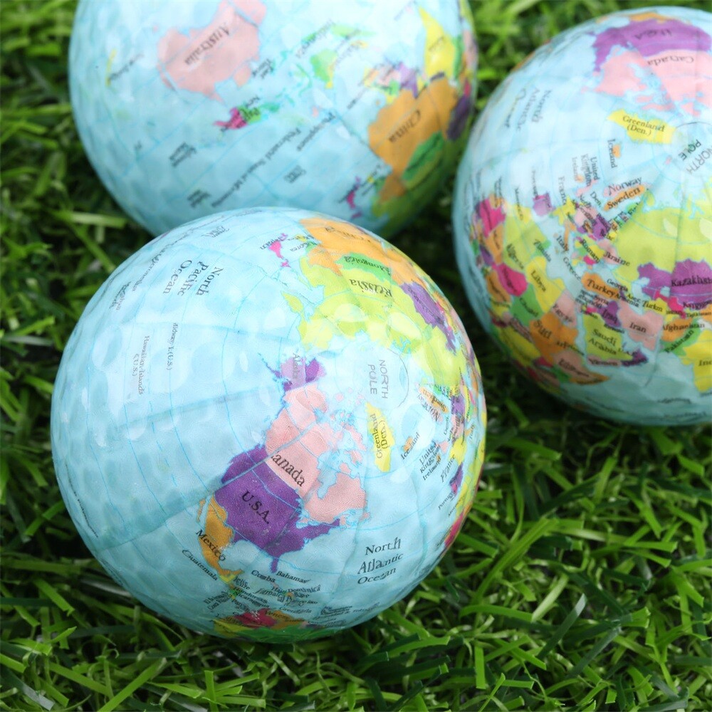 Golf Practice Ball World Globe Map Golf Ball Gift Golfer Dia1.68inch ...