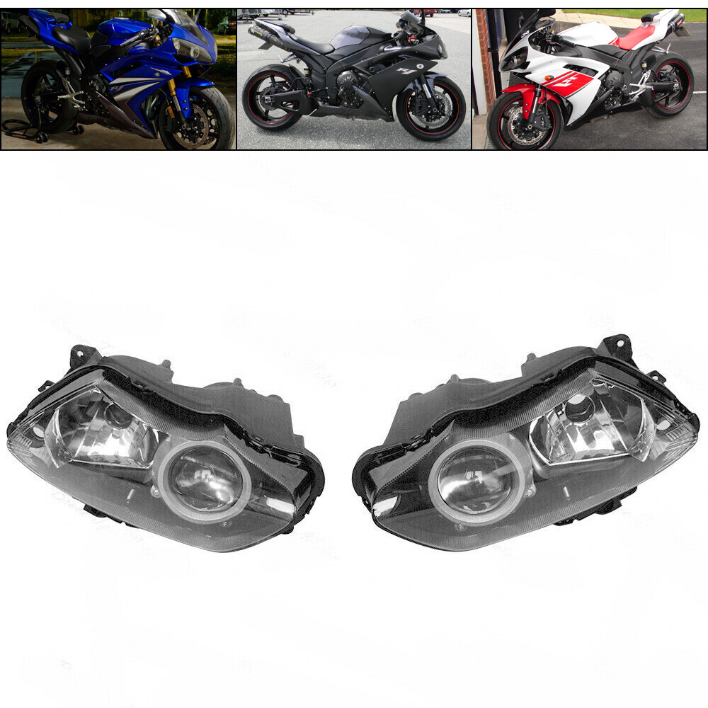 Clear Front Motorcycle Headlight Head Lamp Assembly For YAMAHA YZF-R1 ...