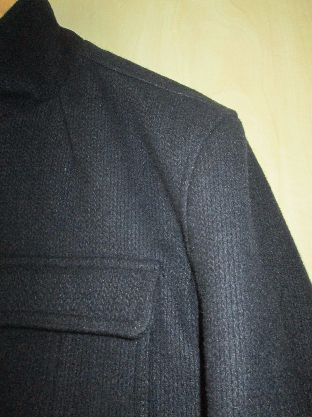 mens RHINO RUGBY NAVY BLUE WOOLMARK COAT SIZE LARGE NEW WITH ORIGINAL ...