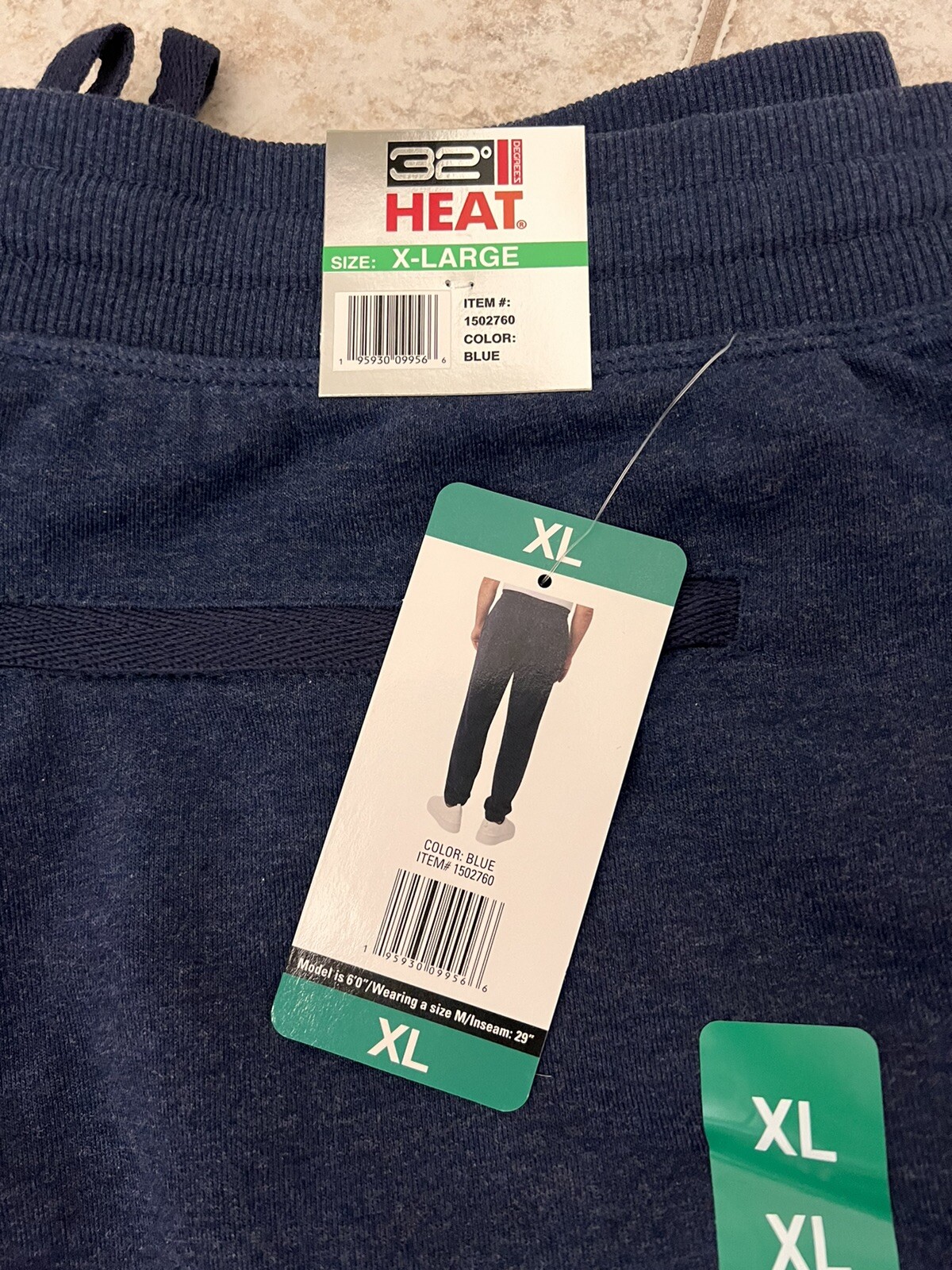 Men's 32 Degree Heat Jogger Sweatpants Blue, Size XL | eBay