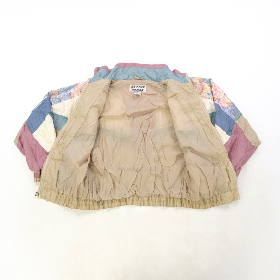 Rare Vintage ACTIVE STUFF Color Block Pattern Full Zip Track Jacket 80s ...