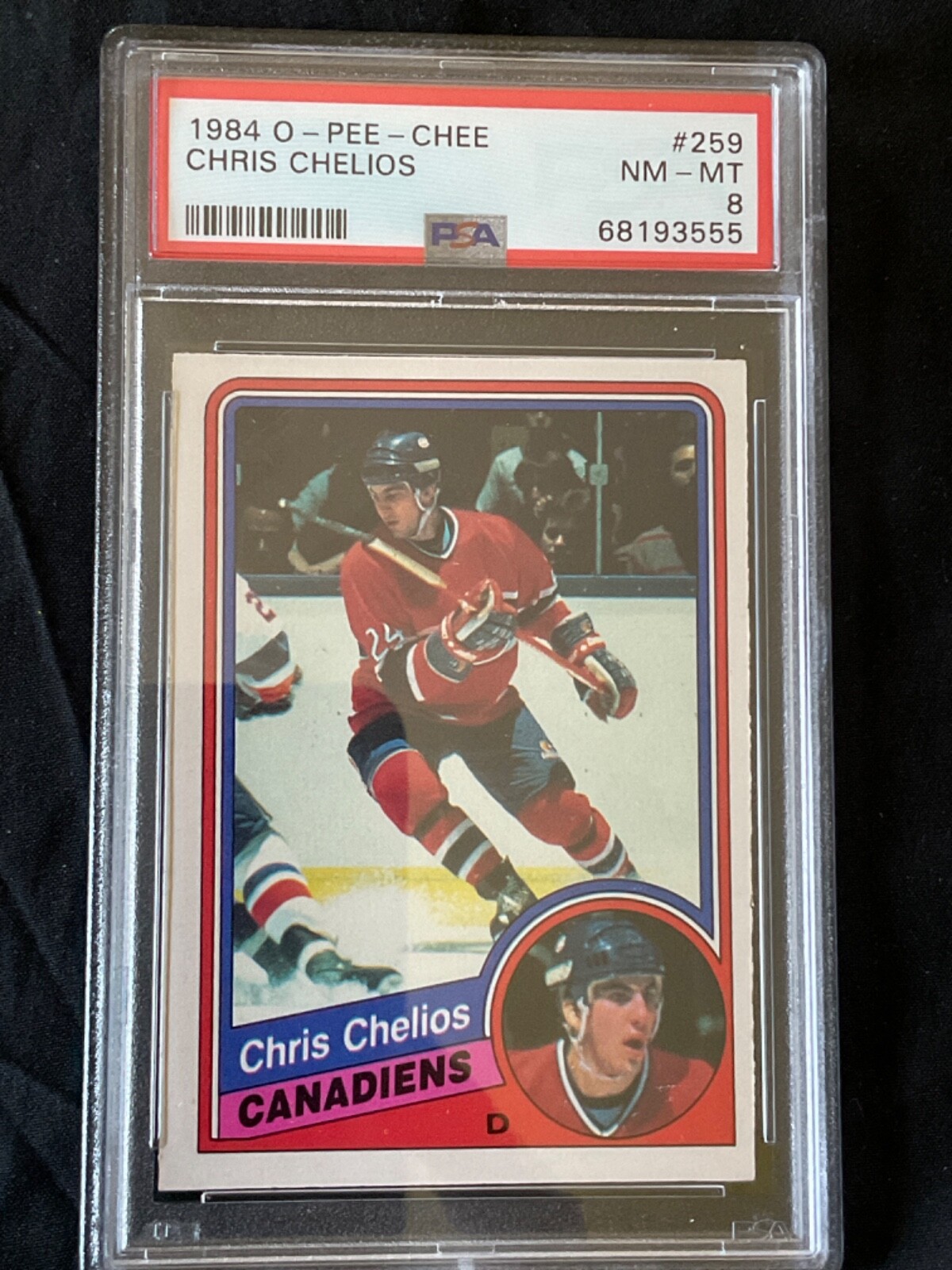 1984 O-PEE-CHEE # 259 CHRIS CHELIOS NM/MT GRADED PSA 8 ROOKIE NHL ...