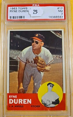 1963 Topps #17 Ryne Duren Angels PSA 7 NM Set Break Angels 8567 | eBay