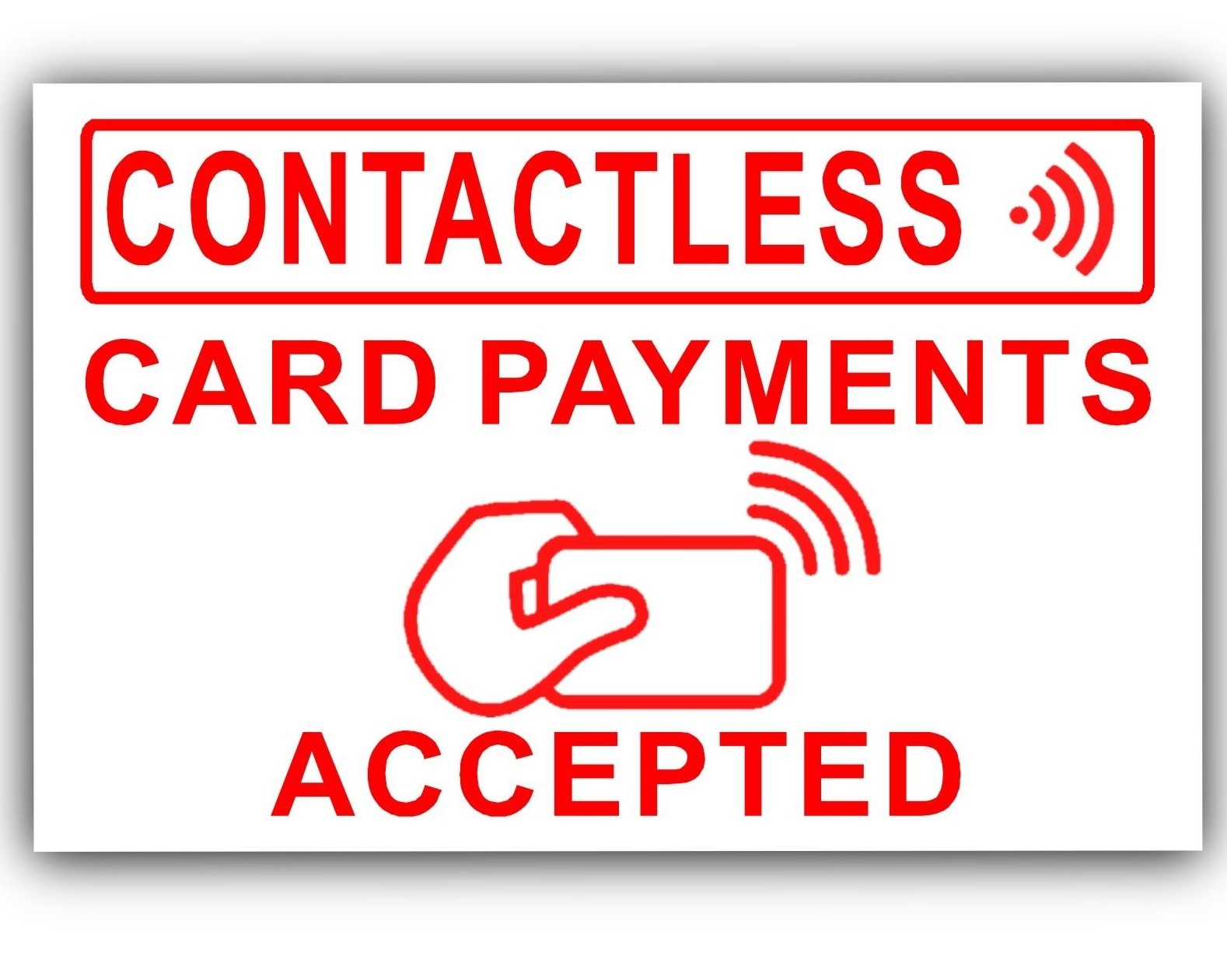 1 x Contactless Card Payments Accepted External Stickers Shop Business ...