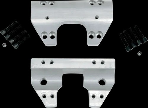 LA 1.25in Raw Aluminum Handlebar Riser Clamp Set Harley Road King ...