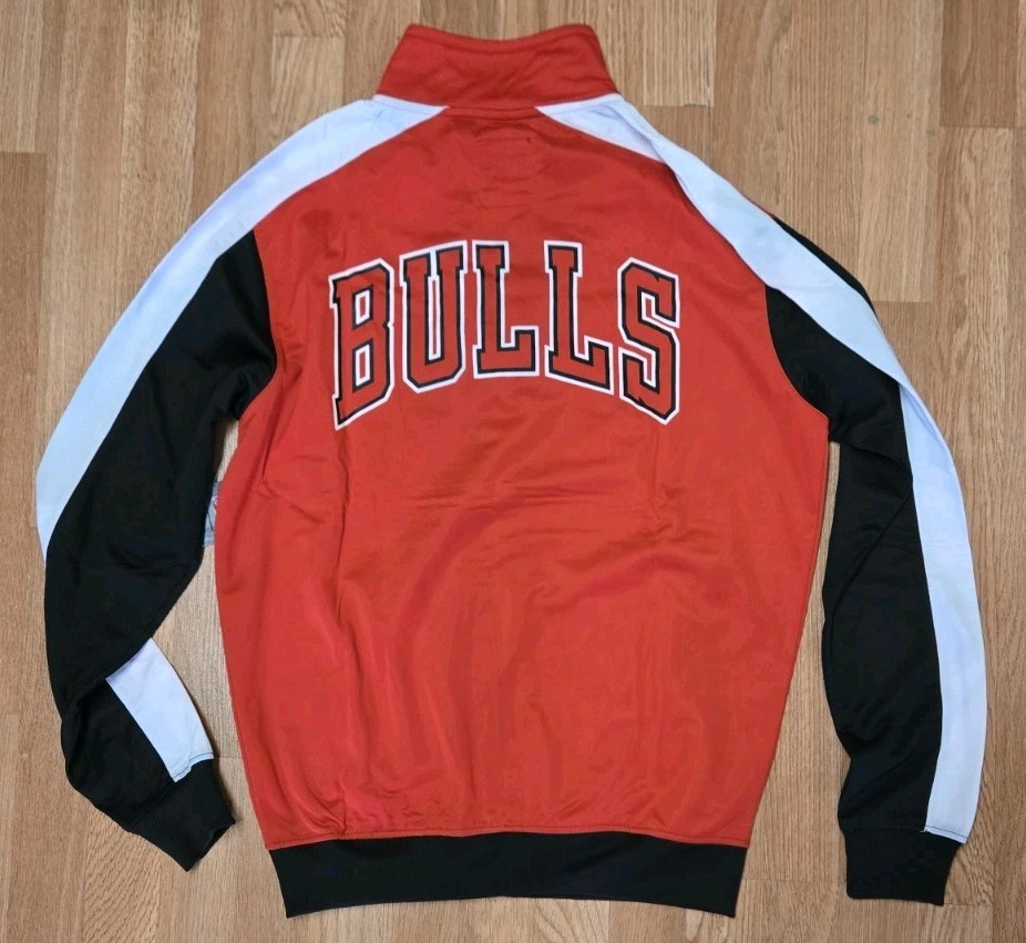 Chicago Bulls Track Warm-up NBA UNK Jacket Men's Medium Full Zip Sleeve ...