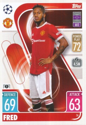 036 MANCHESTER UNITED - FRED - BRAZIL CARD TOPPS CHAMPIONS LEAGUE 2022 ...