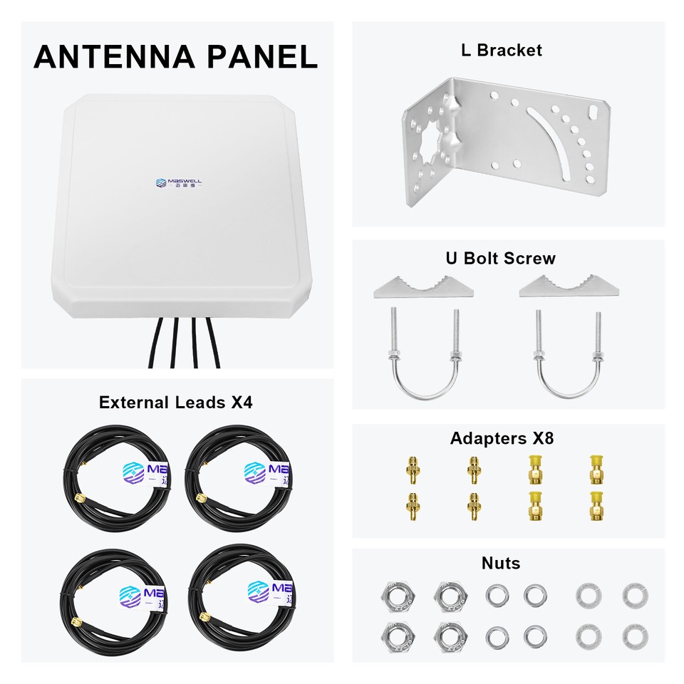 Cellular Boost Antenna 600MHz~8.0GHz 5G 4X4 MIMO Antenna 4G LTE/WiFi7 ...