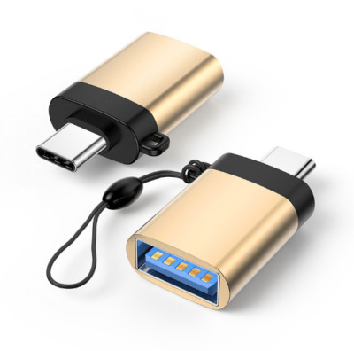 5pcs Golden Mobile Phone USB3.0 OTG Adapter USB to Type-C Converter For ...