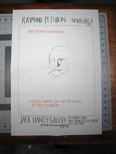 vtg art show exhibition poster - Raymond Pettibon 1993 Jack Hanley ...