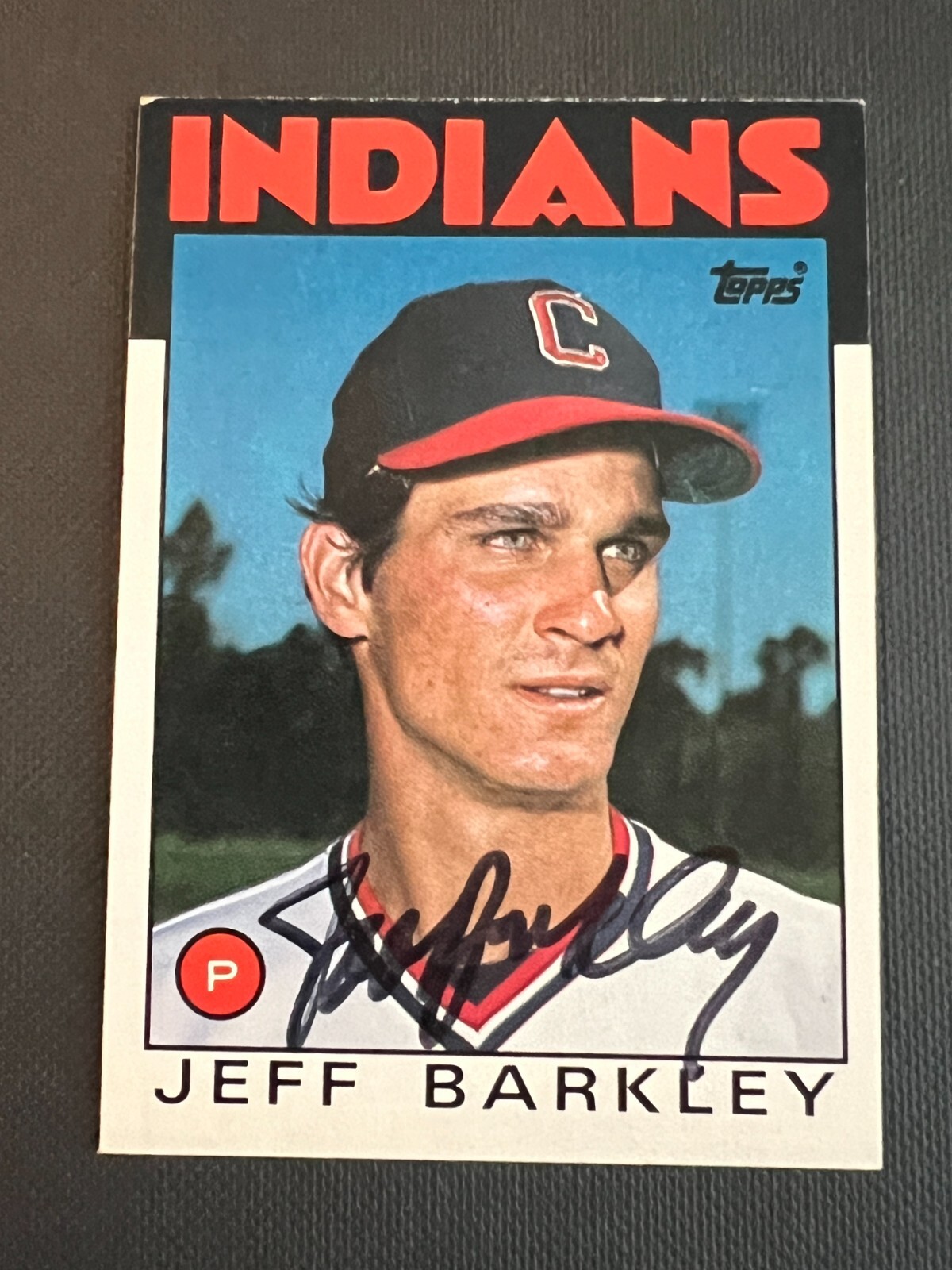 Jeff Barkley Signed 1986 Topps Card Auto Cleveland Indians Autograph ...