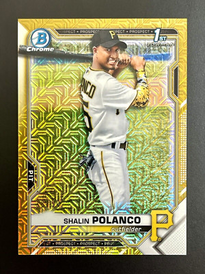 2021 Bowman Chrome Mega Box Shalin Polanco 1st Bowman #BCP-222 Gold ...