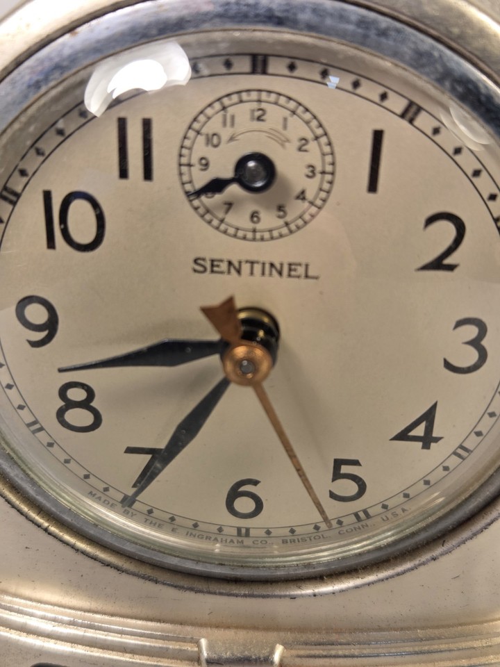 Vintage Ingraham Sentinel Model SA14 Aluminum Desk Alarm Clock, Tested ...