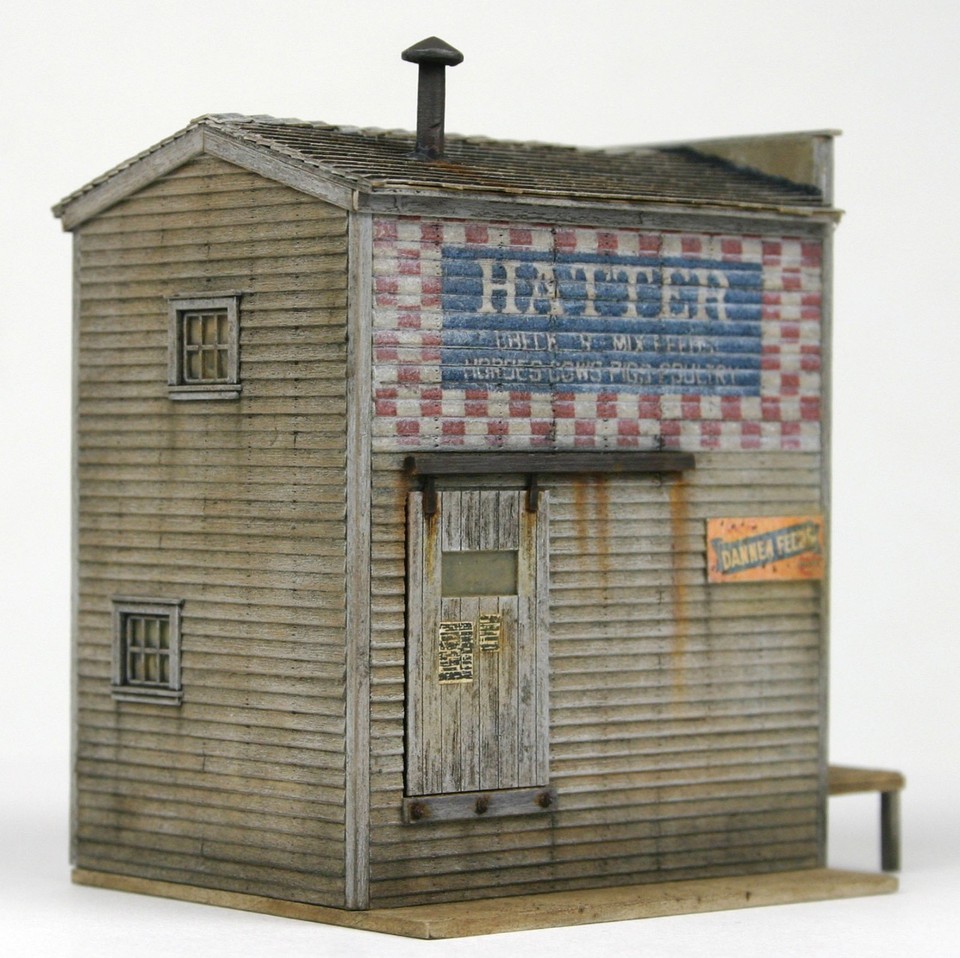 HO scale FOS Scale Models Kit of the Month #9 Hatter Feeds built and ...