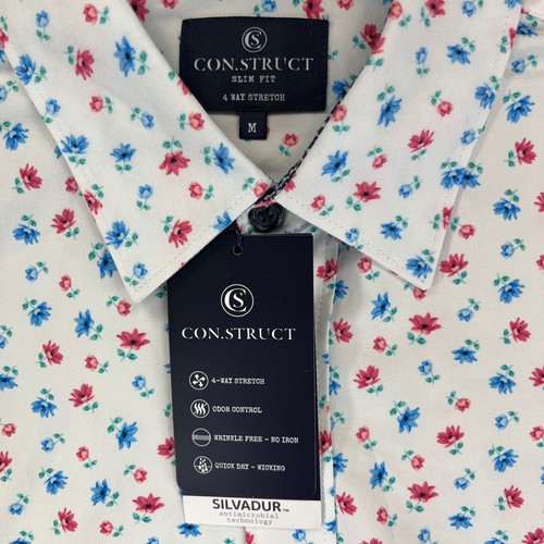 new with tags CON.STRUCT Floral 4-Way Stretch Slim Fit Dress shirt men ...
