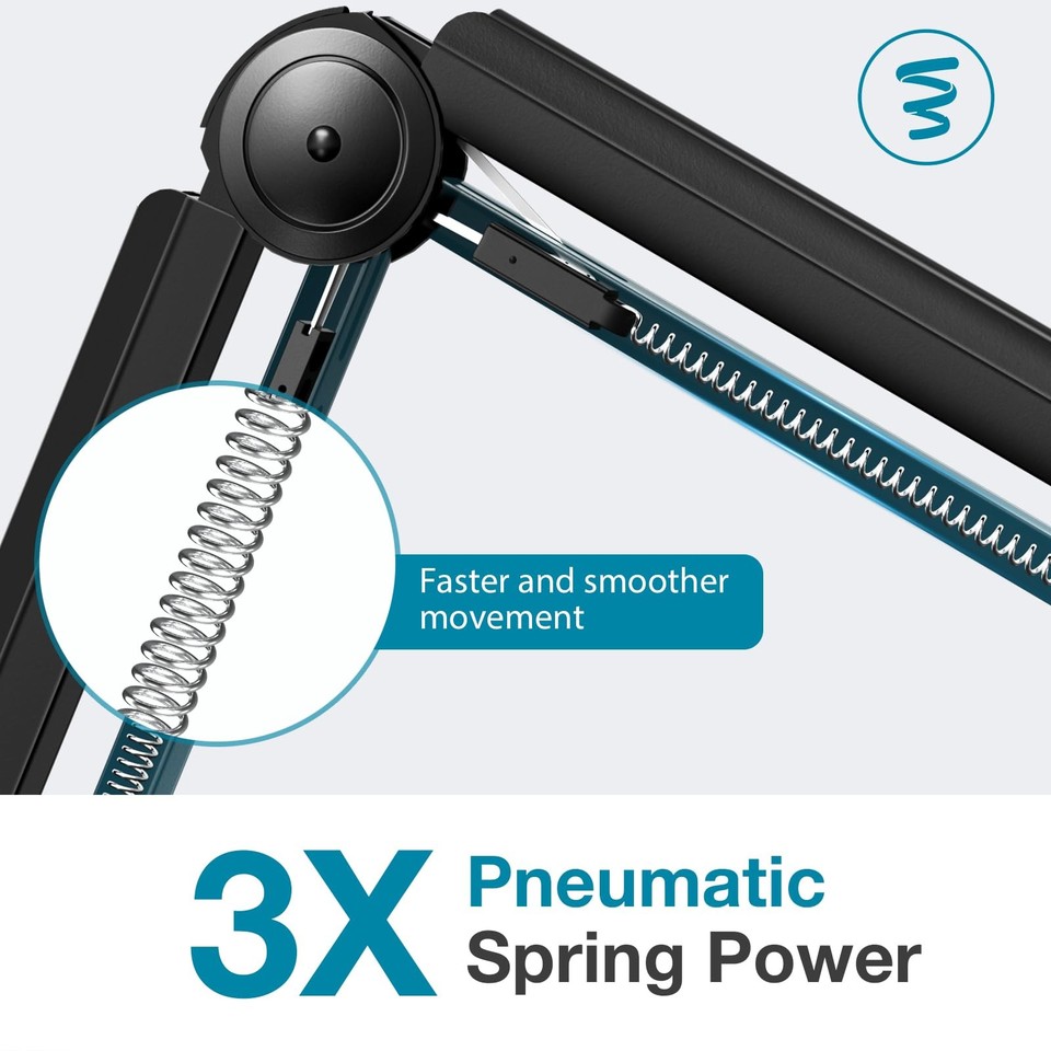 Microphone Boom Arm, Mic Stand Desk with Cable Management Microphone ...