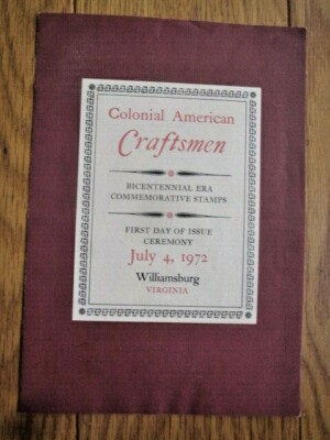 COLONIAL CRAFTSMEN #1456-9 FIRST DAY CEREMONY STAMP FOLDER SILVERSMITH ...