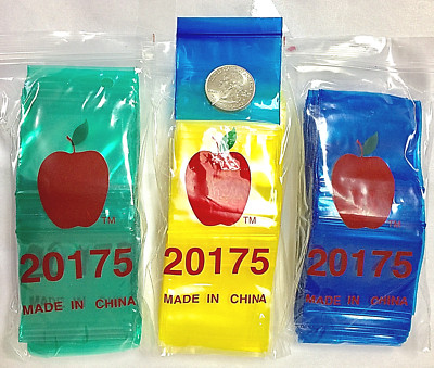 2 MIL 20175 2" X 1.75" ZIP COLOR BAGS 3 C/600 + 25 DSN/100 = 700PCS ...