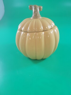 Hallmark Ceramic Fall Pumpkin Candle with Lid Autumn Halloween USED ...