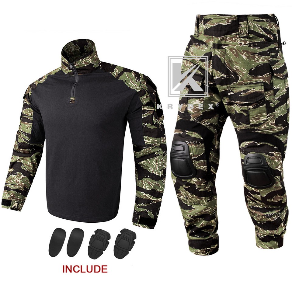KRYDEX Ge3 Combat Uniform Tactical BDU Tops & Trousers w/ Elbow Pads ...