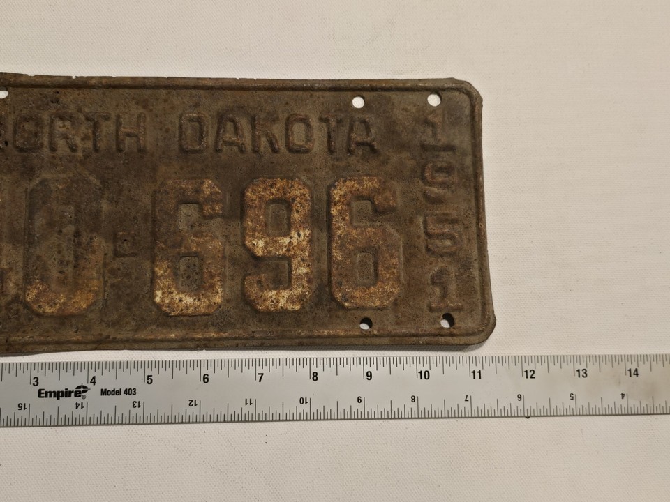 **3 Lot**1951-1953-1954 North Dakota License Plates-Rustic-#40-696#50 ...