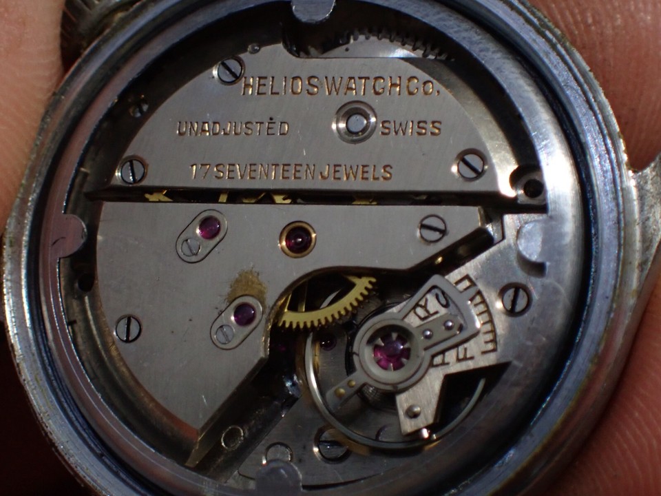 Helios Military 17 Jewel Men's Manual Wind Wristwatch Runs 24 Hour Dial ...