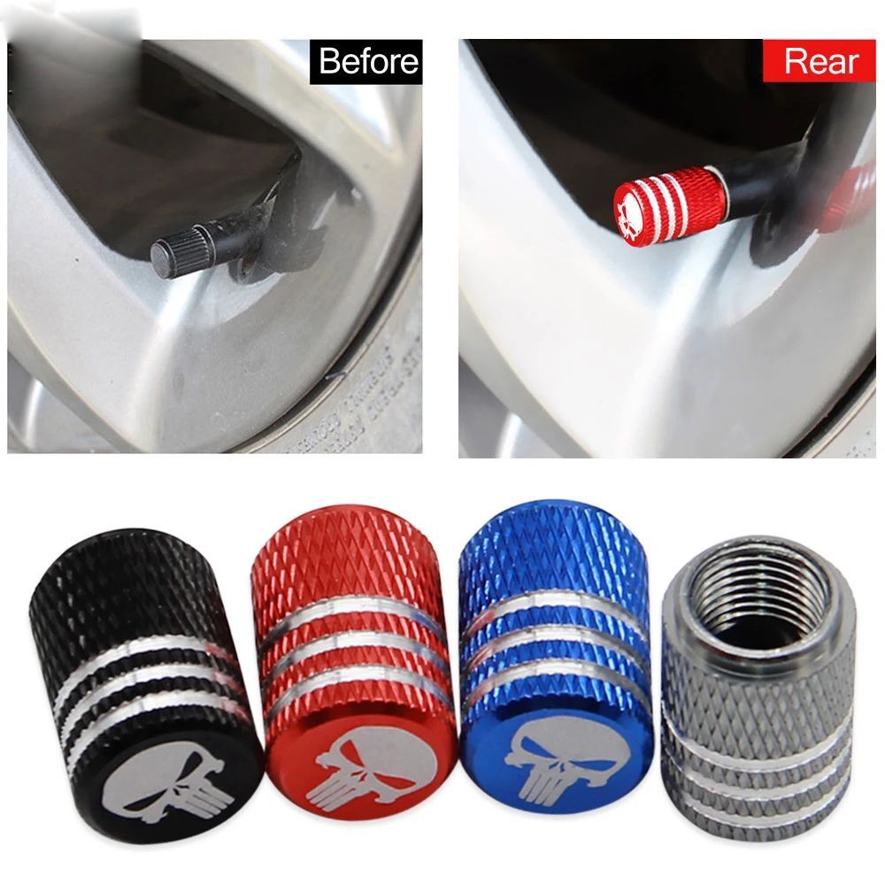4 x Tire Valve Caps Stems Wheel Tire Truck Cover Bike Screw Motorbike ...