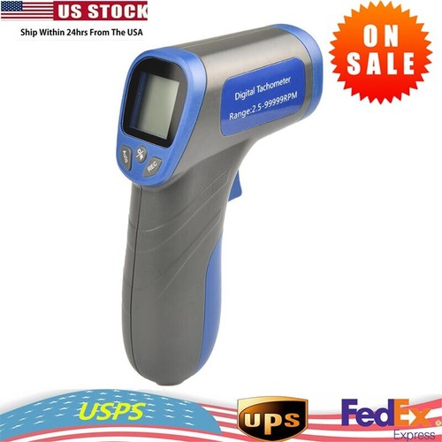 Digital Handheld LCD Display Tachometer RPM Meter Non-Contact Tach Tool ...