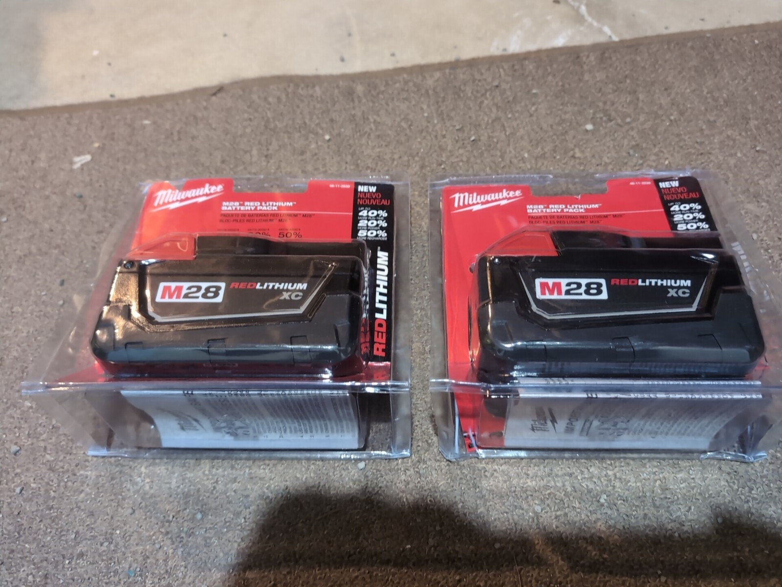 2 Milwaukee 48-11-2830 M28 28-Volt REDLITHIUM XC On-Board Fuel Guage ...