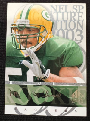 NICK BARNETT Packers 2003 SP Signature Edition #167 Rookie Card RC #412 ...