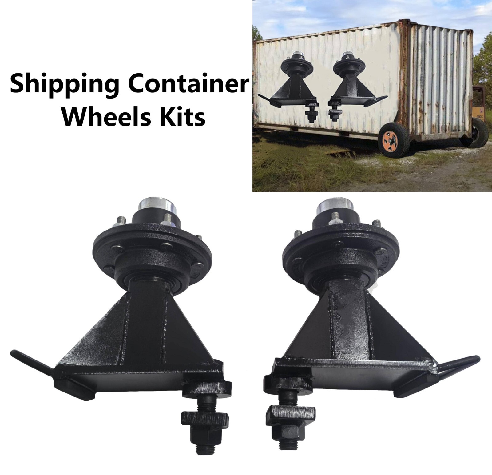 6x 5.5 Lug Superior Shipping Container Wheels, Bolt-on Spindle Kit ...