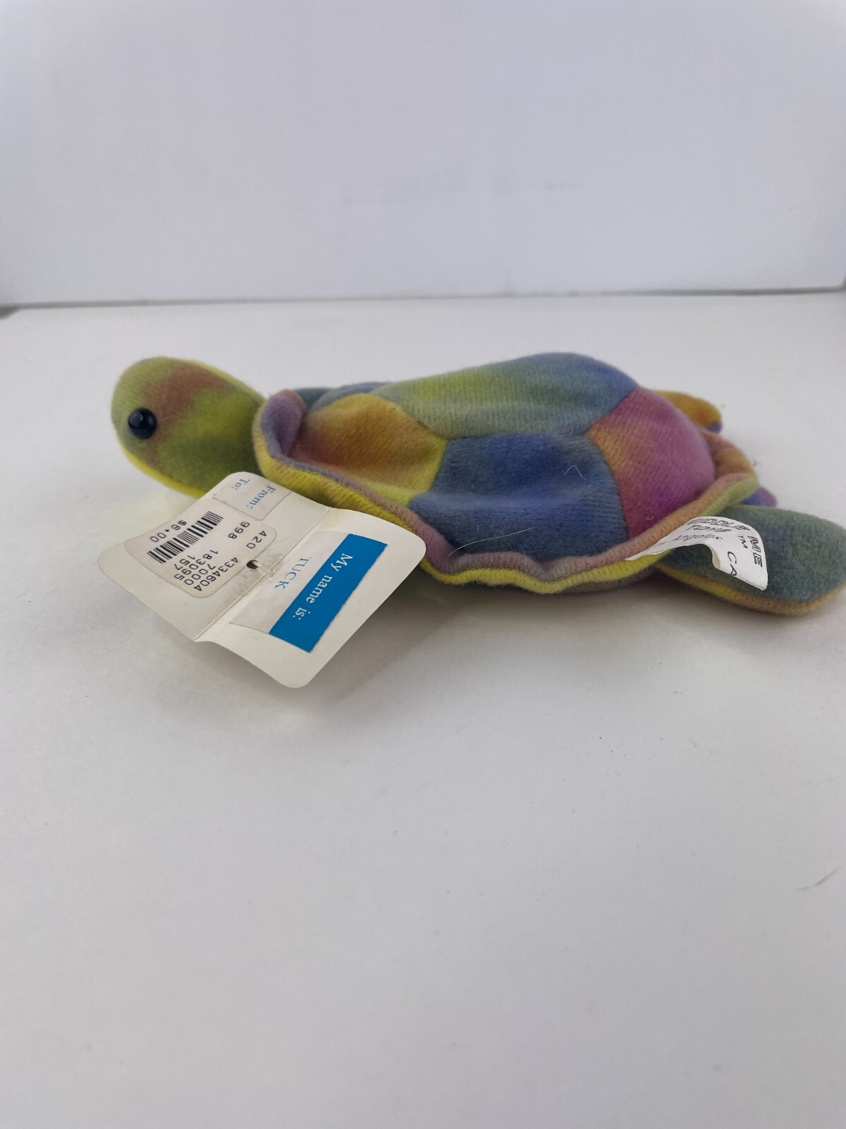 Bean Pets Tuck The Turtle Kuddle Me Toys - 8" Long - with Tags Tie Dyed ...
